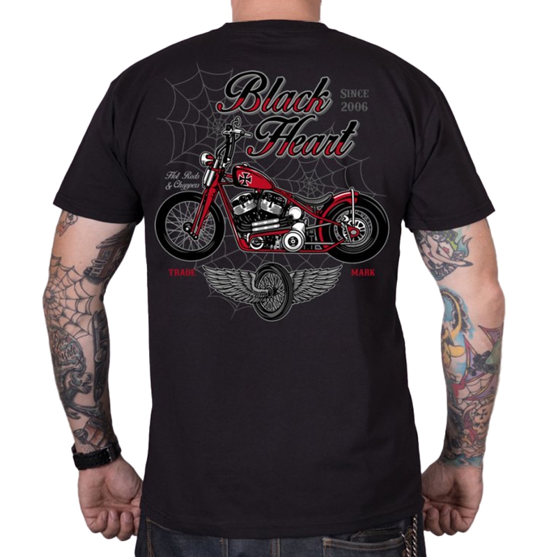 Pánské triko Black Heart Red Baron Chopper | Motozem.cz