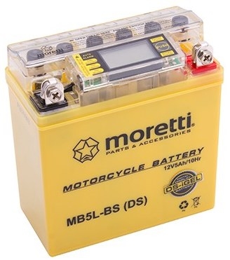 Bezúdržbová gelová baterie Moretti MB5L-BS, 12V 5Ah s měřičem napětí ...