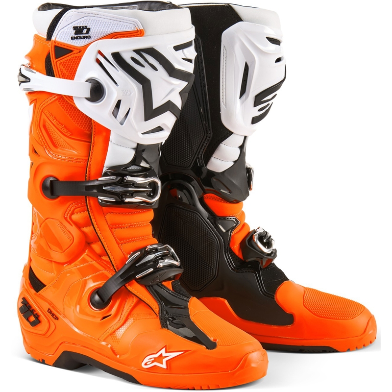 Boty na motorku Alpinestars Tech 10 Enduro fluo oranžovo-černo-bílé ...